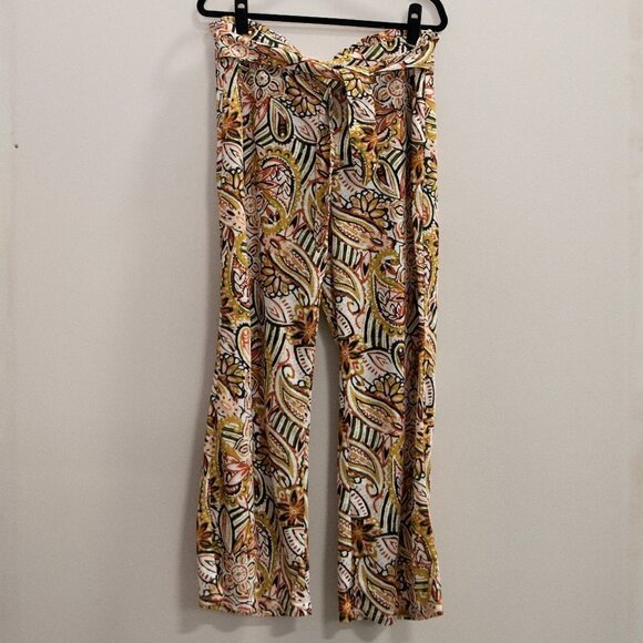 Cato | Pants & Jumpsuits | Cato Tropical Print Wide Leg Pull Pantsl ...